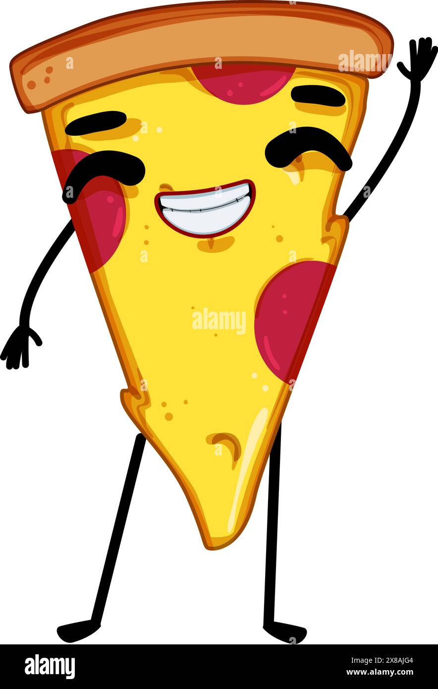 cheese pizza slice character cartoon vector illustration Stock Vector ...