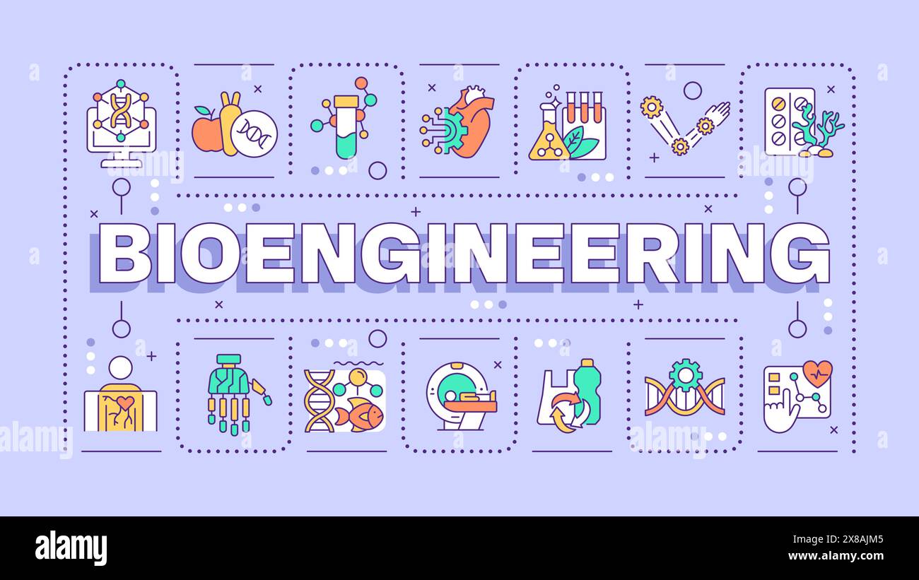 Bioengineering purple word concept Stock Vector Image & Art - Alamy