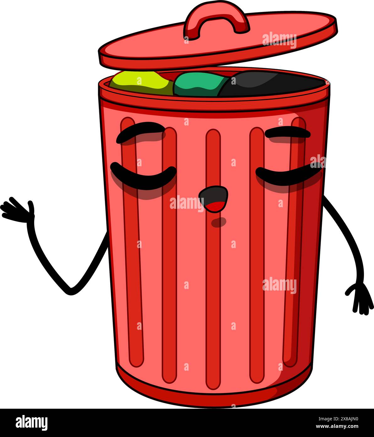recycle trash bin character cartoon vector illustration Stock Vector ...