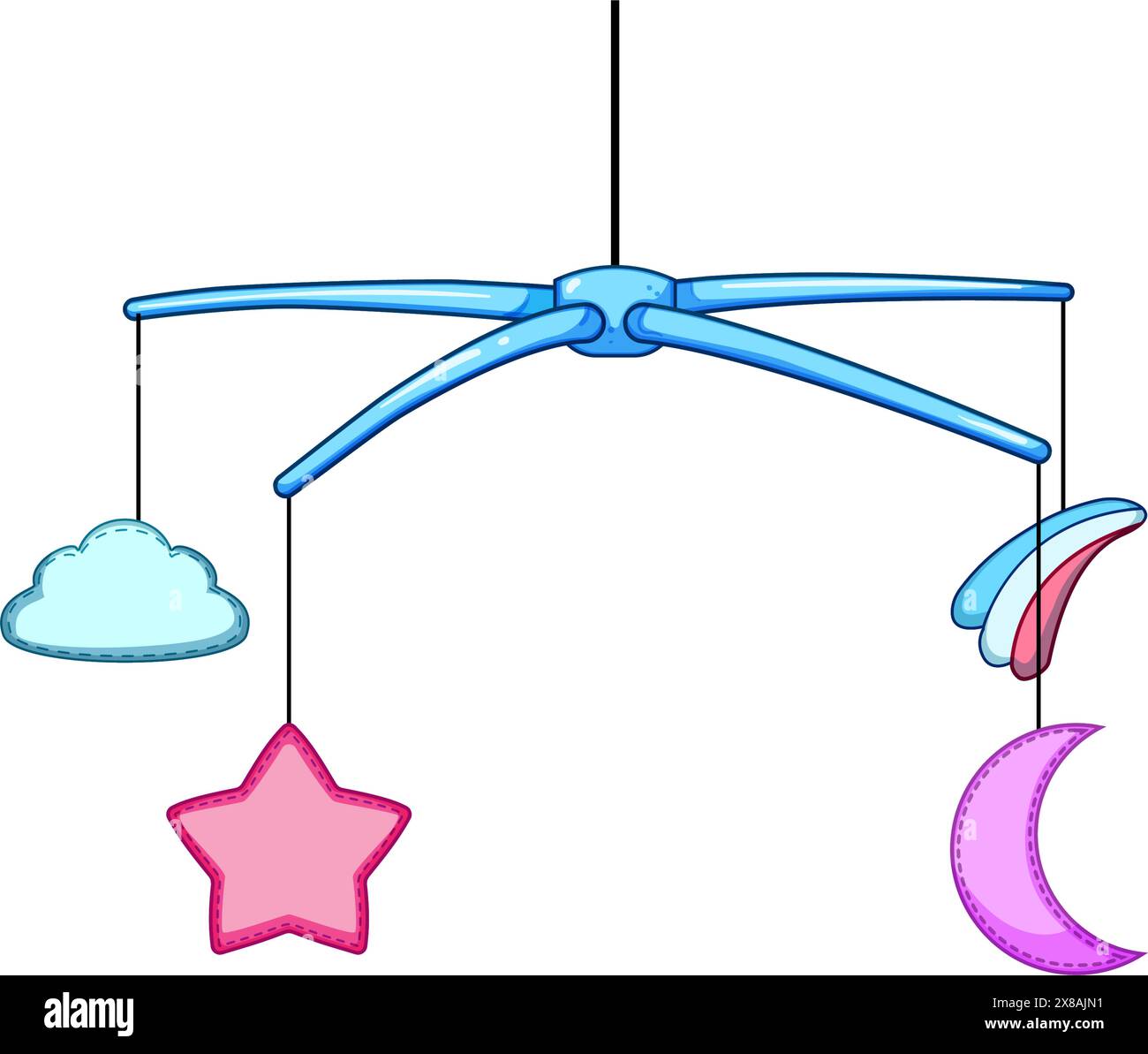 nursery crib mobile cartoon vector illustration Stock Vector Image ...