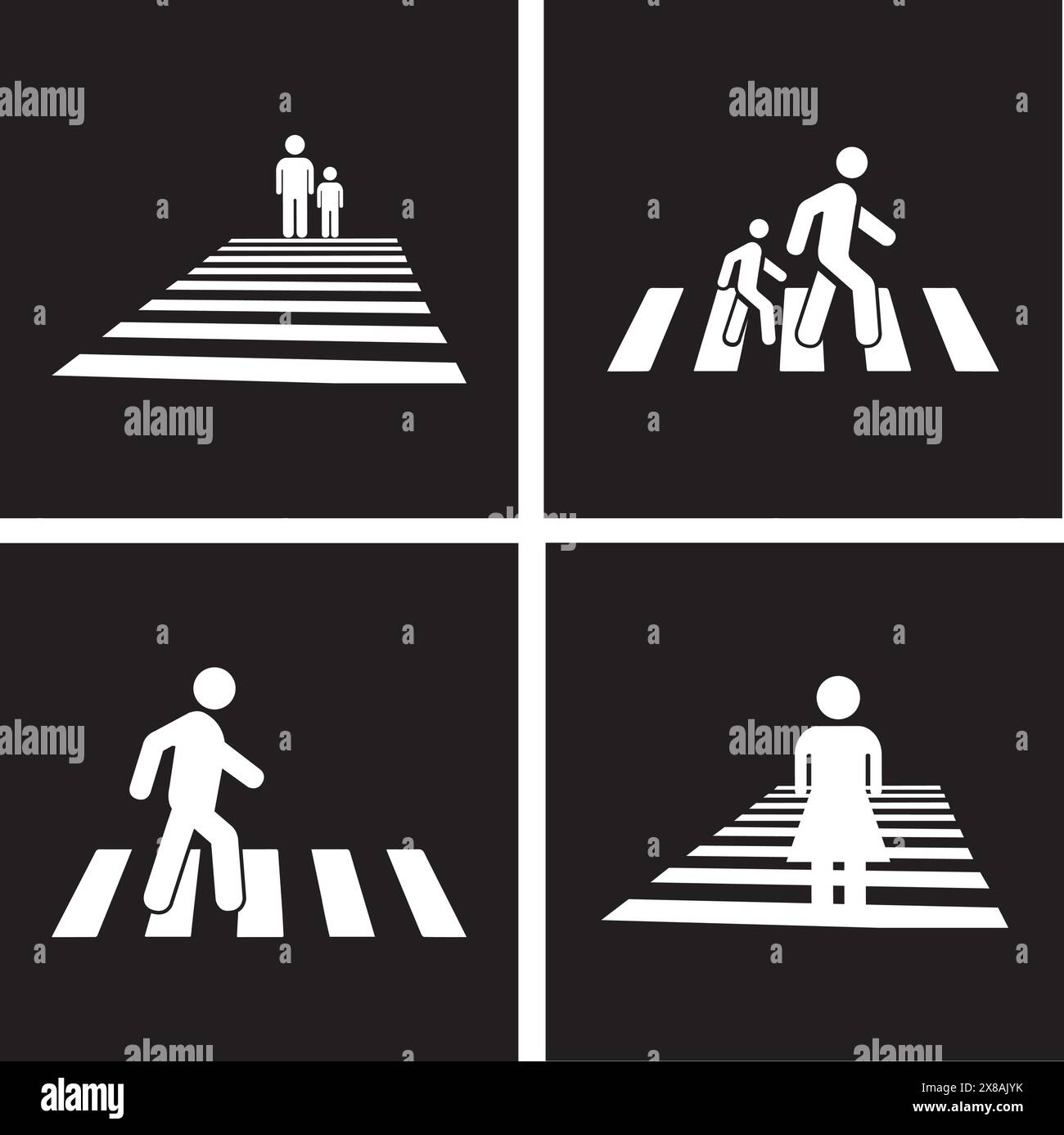 Human road crossing line icon on a white background. Pedestrian icon ...