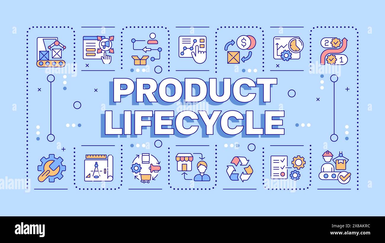 Product lifecycle light blue word concept Stock Vector Image & Art - Alamy
