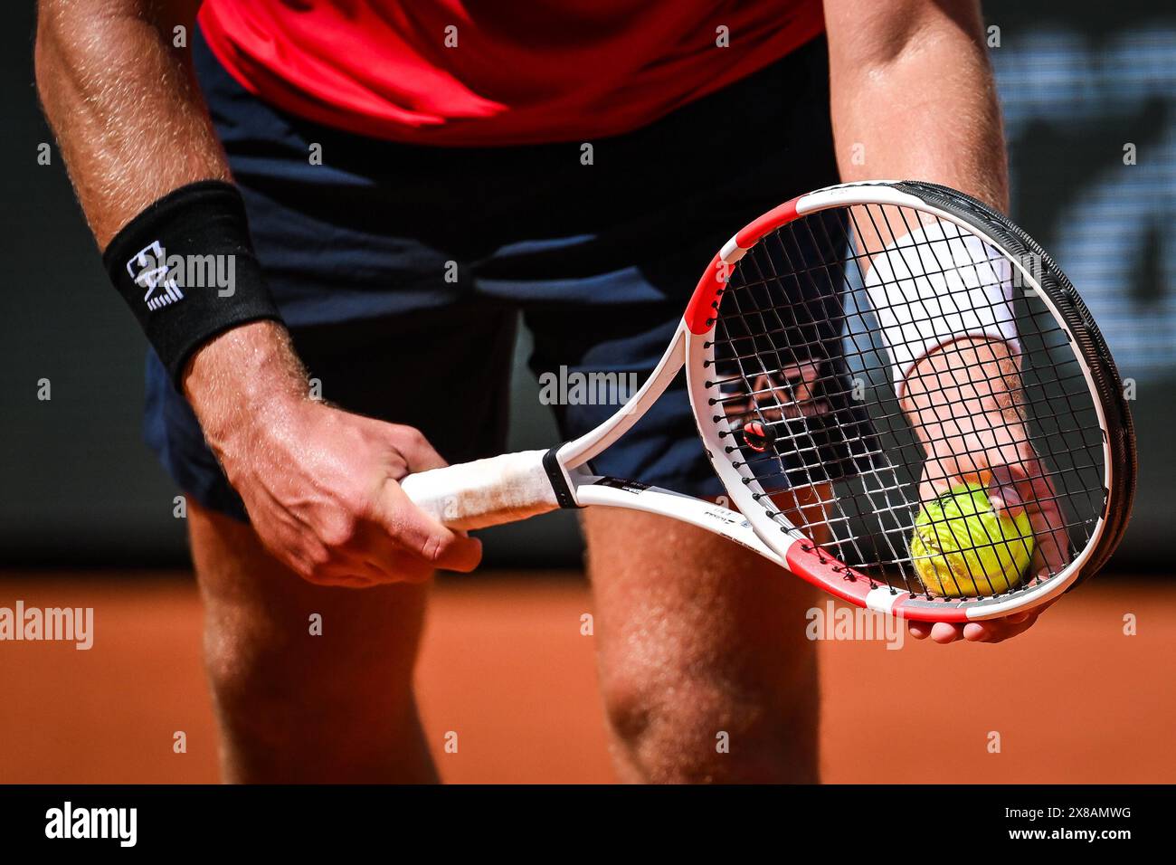 Illustration of a tennis racket with a ball during Roland-Garros 2024 ...