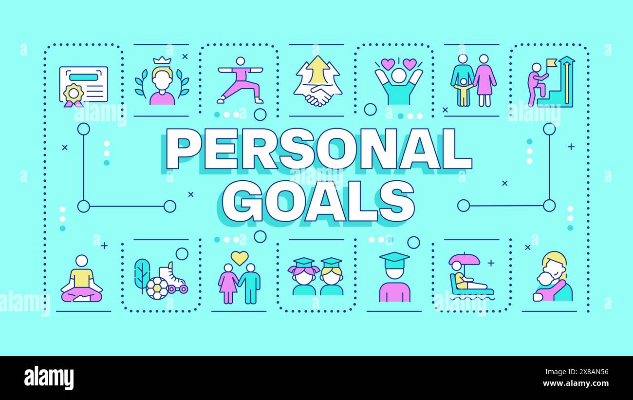 Personal goals turquoise word concept Stock Vector Image & Art - Alamy