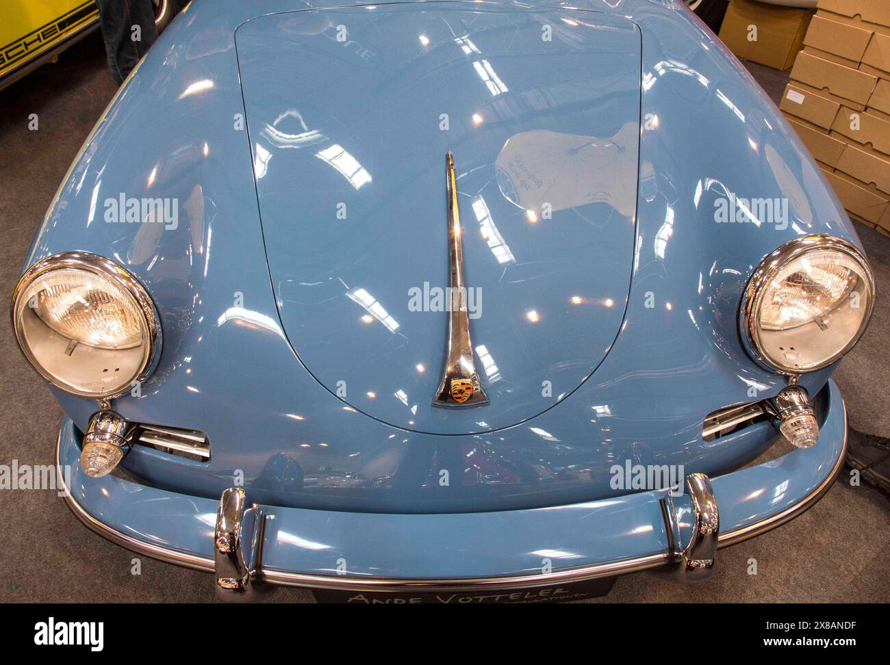 The front end of a Porsche 1600. Techno Classica is the trade fair for ...