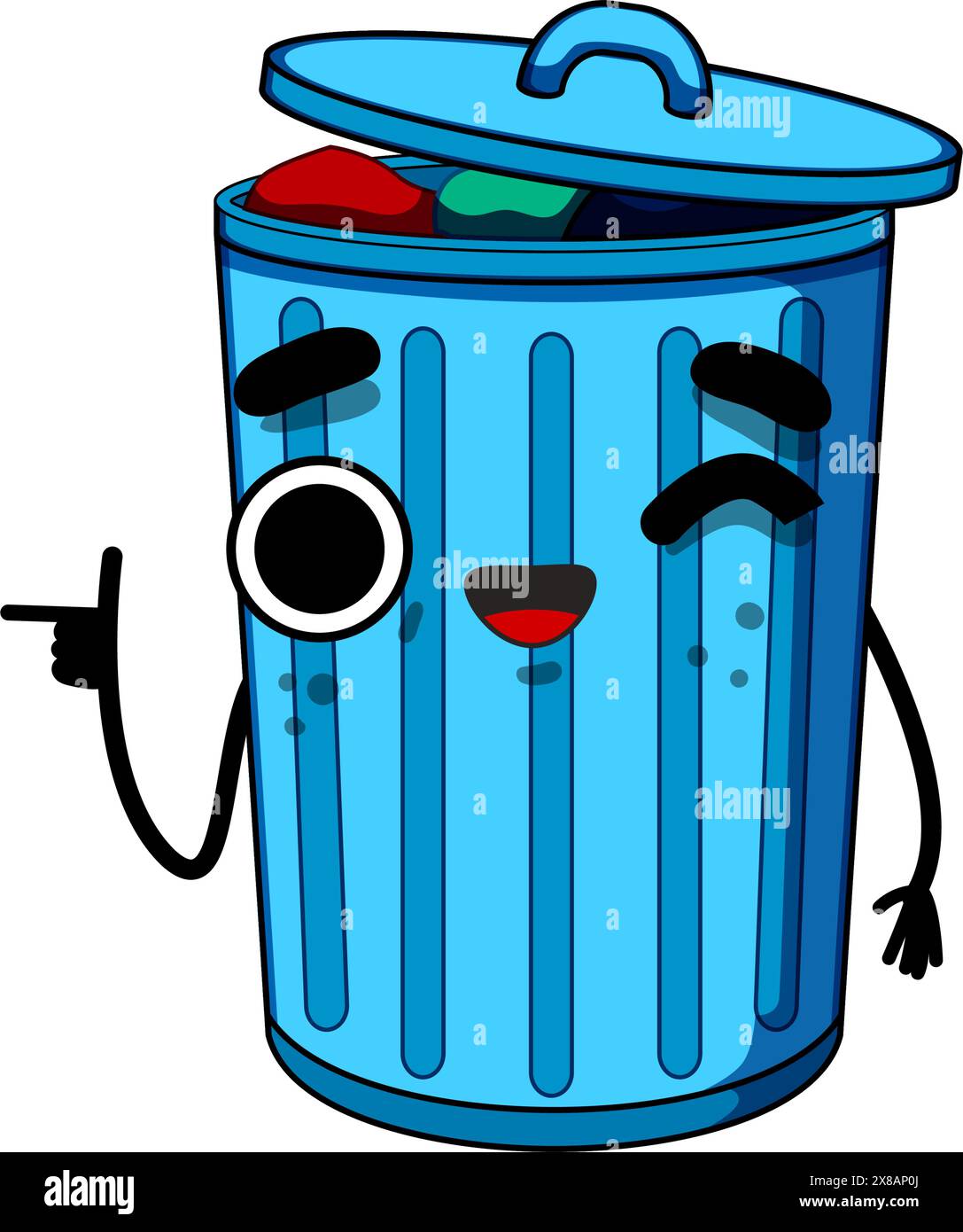 logo trash bin character cartoon vector illustration Stock Vector Image ...