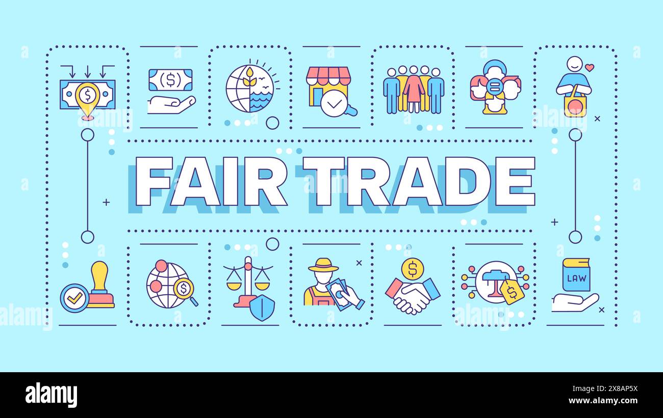 Fair trade light blue word concept Stock Vector Image & Art - Alamy