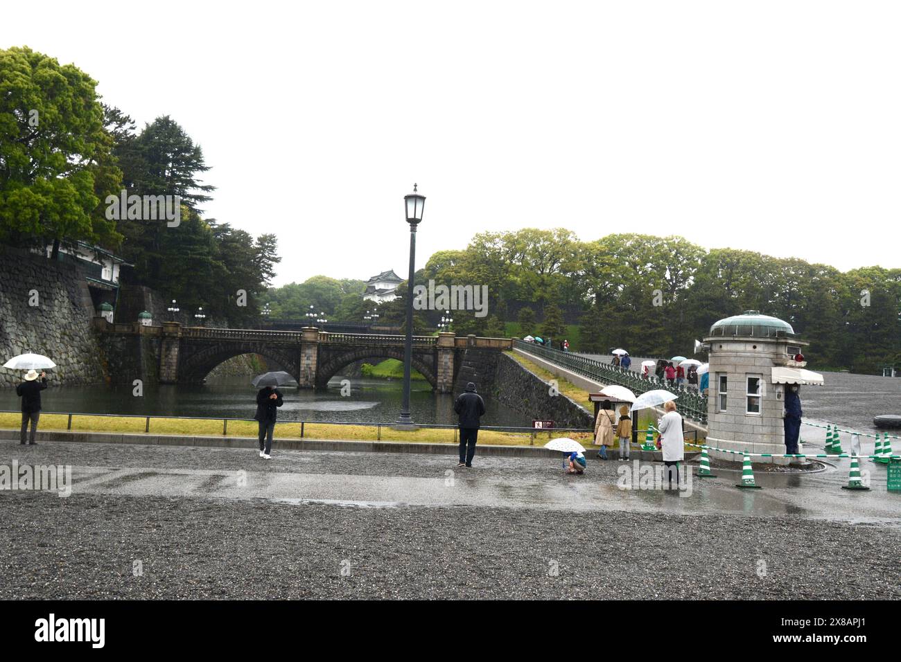 Imperial Palace Tokyo Japan weather rain raining place entrance bridge ...