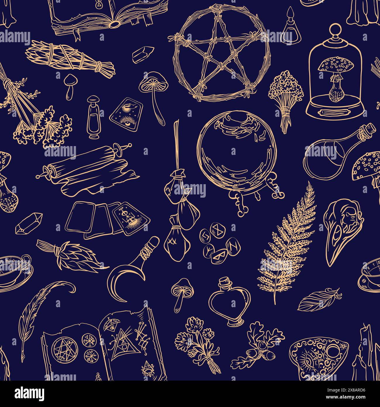 Supernatural magical collection of magical elements. Symbols of ...