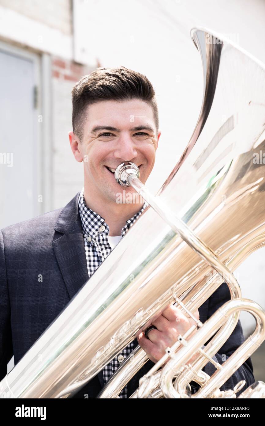 Professional Musician and Tuba Player Stock Photo - Alamy