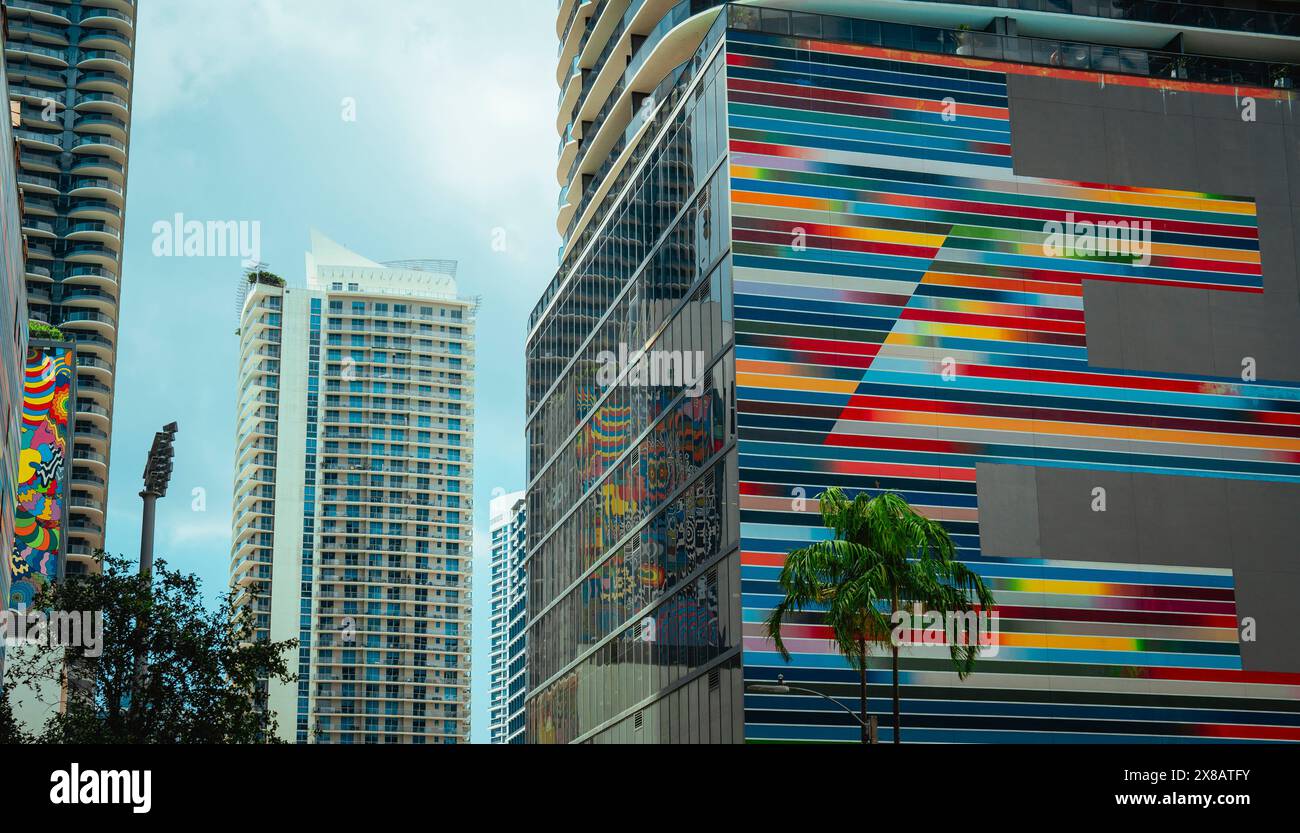 city skyscrapers Brickell miami Florida colors Stock Photo - Alamy