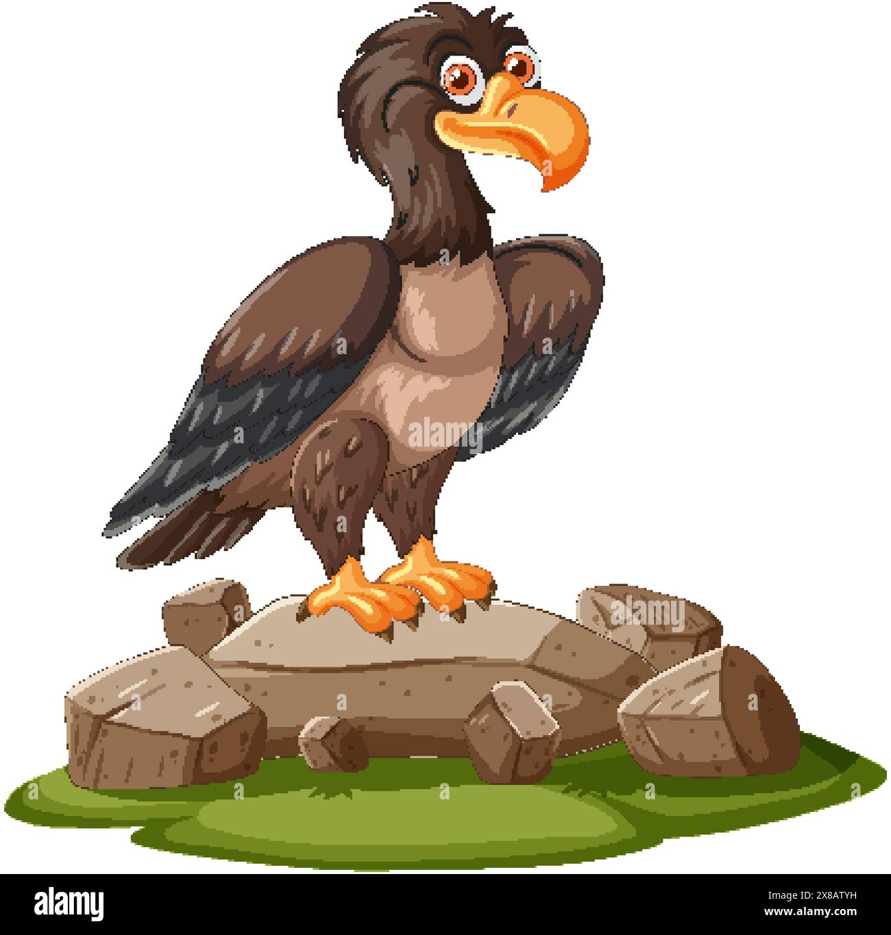 Illustration of an eagle perched on rocks Stock Vector Image & Art - Alamy