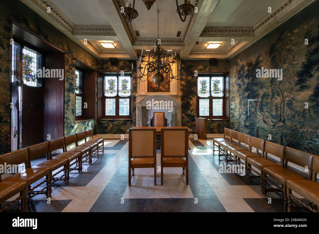 Wedding hall in the medieval town hall in Gouda Stock Photo - Alamy