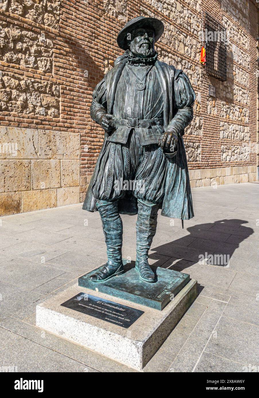 Bronze statue of the Commander Don Gonzalo de Ulloa statue. Guadalajara ...