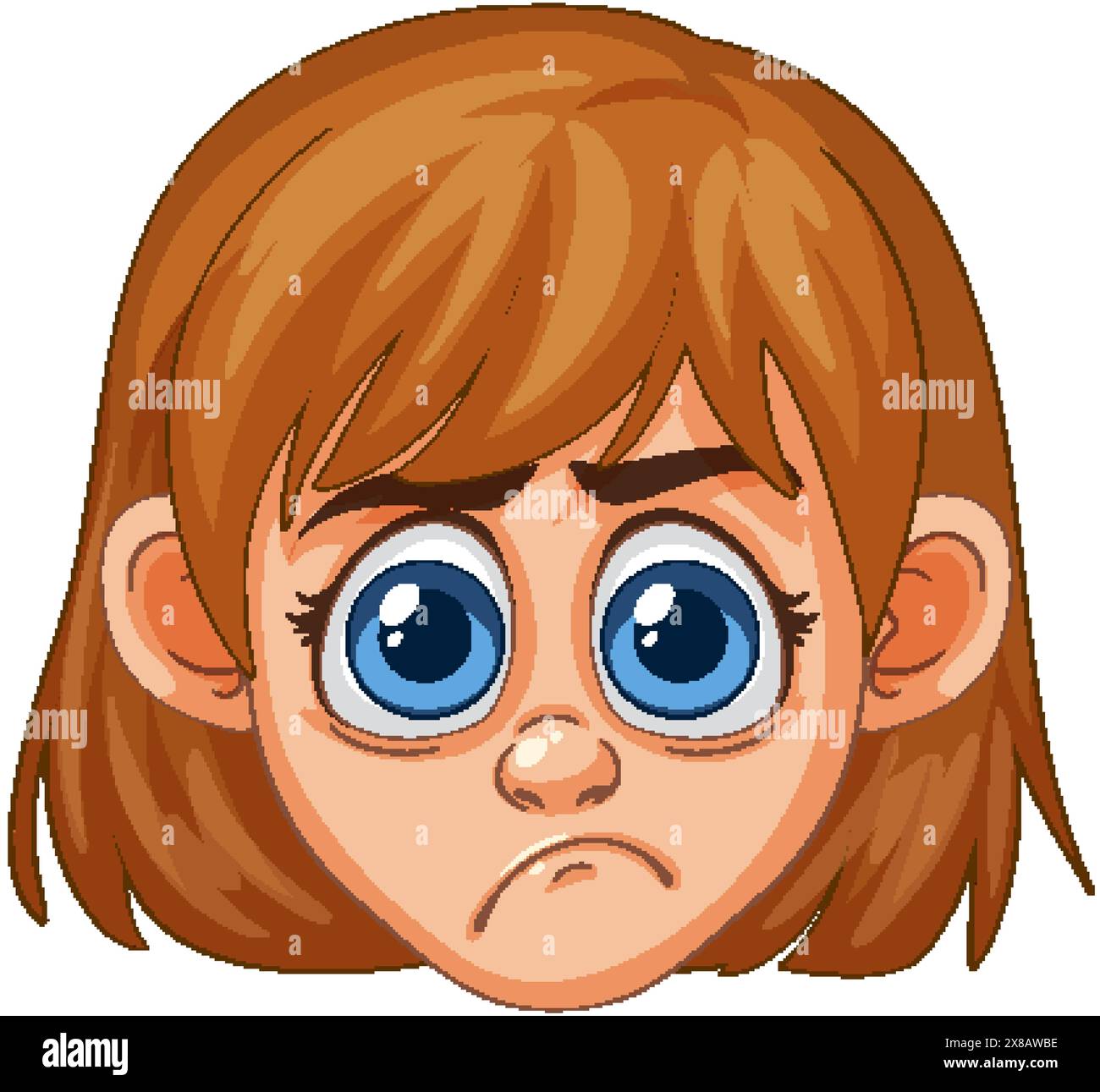 Illustration of a sad girl frowning Stock Vector Image & Art - Alamy