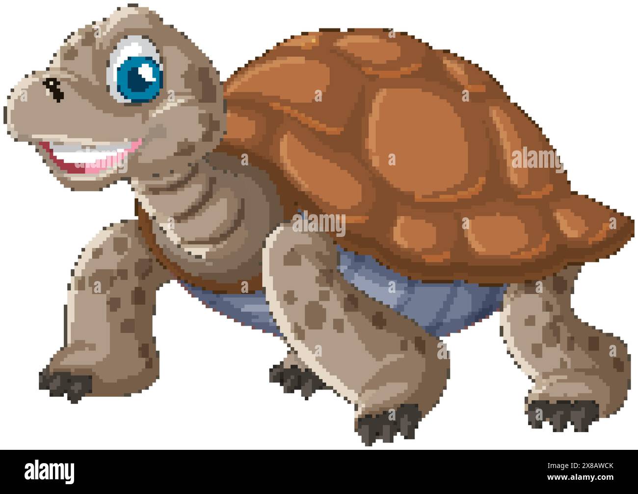 Smiling turtle with a brown shell Stock Vector Image & Art - Alamy