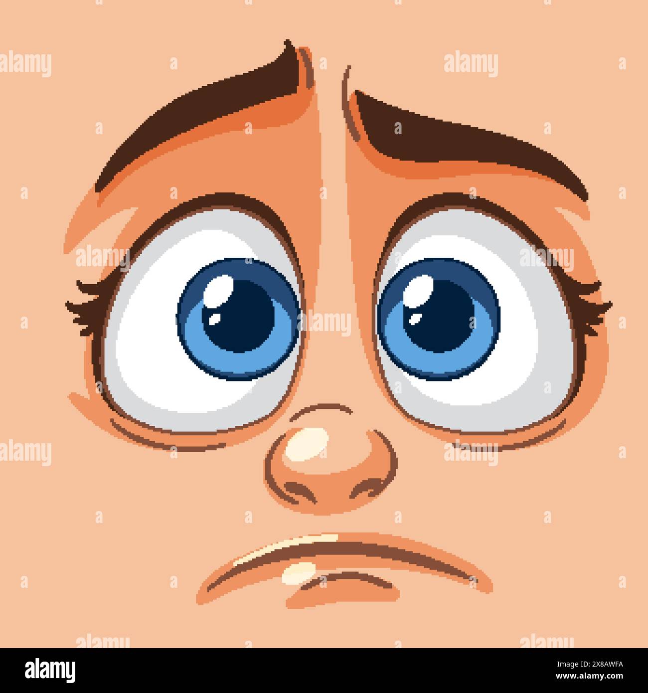 A concerned and anxious cartoon face Stock Vector Image & Art - Alamy