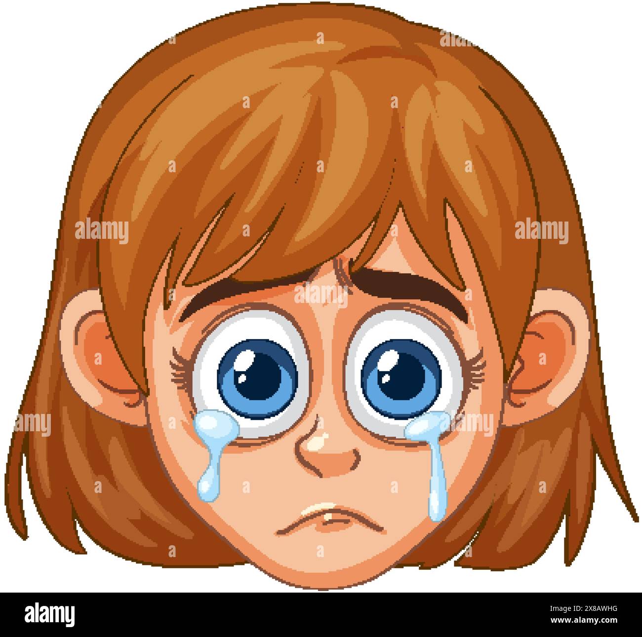 A girl with tears and sad expression Stock Vector Image & Art - Alamy