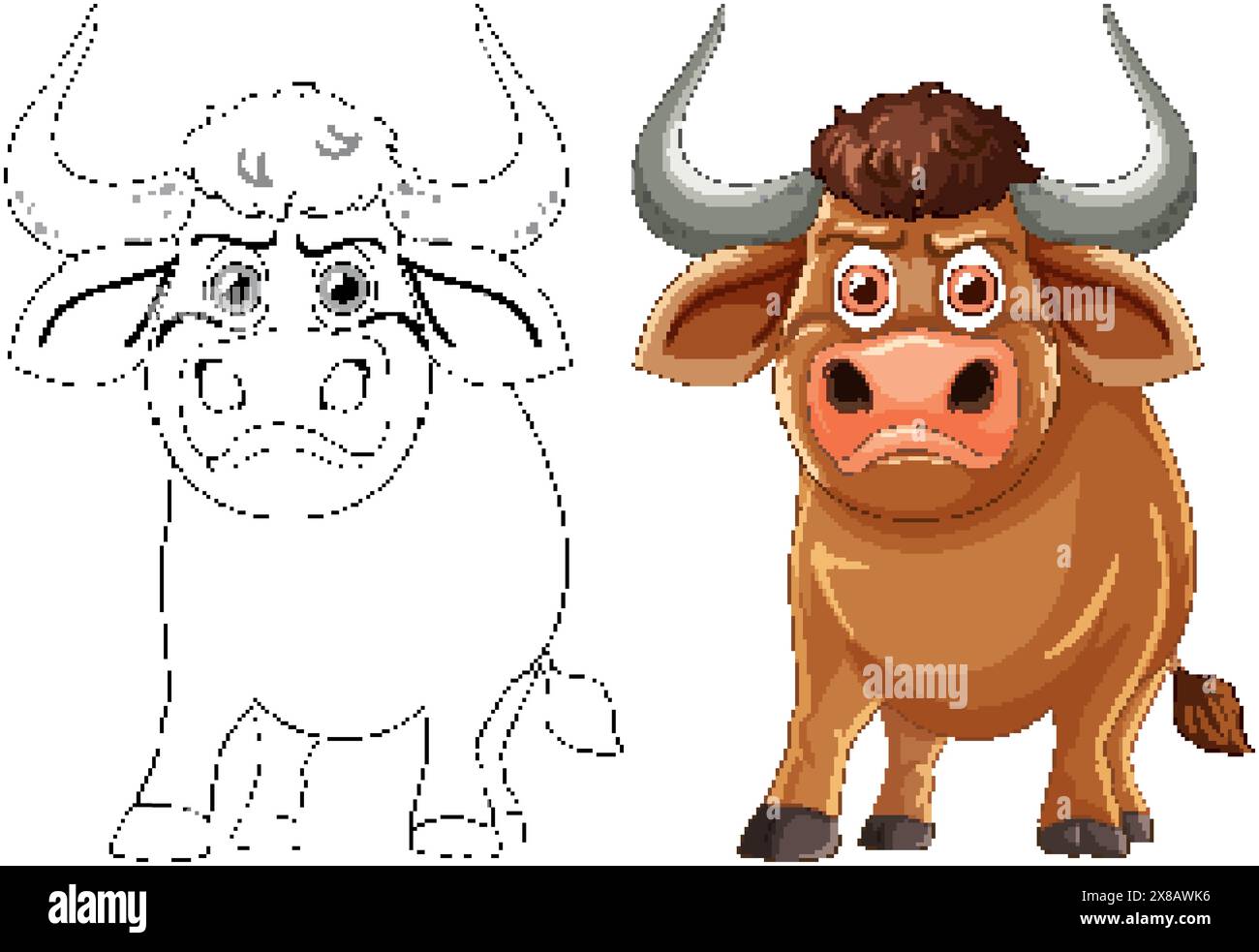 Bull horns white color Cut Out Stock Images & Pictures - Alamy