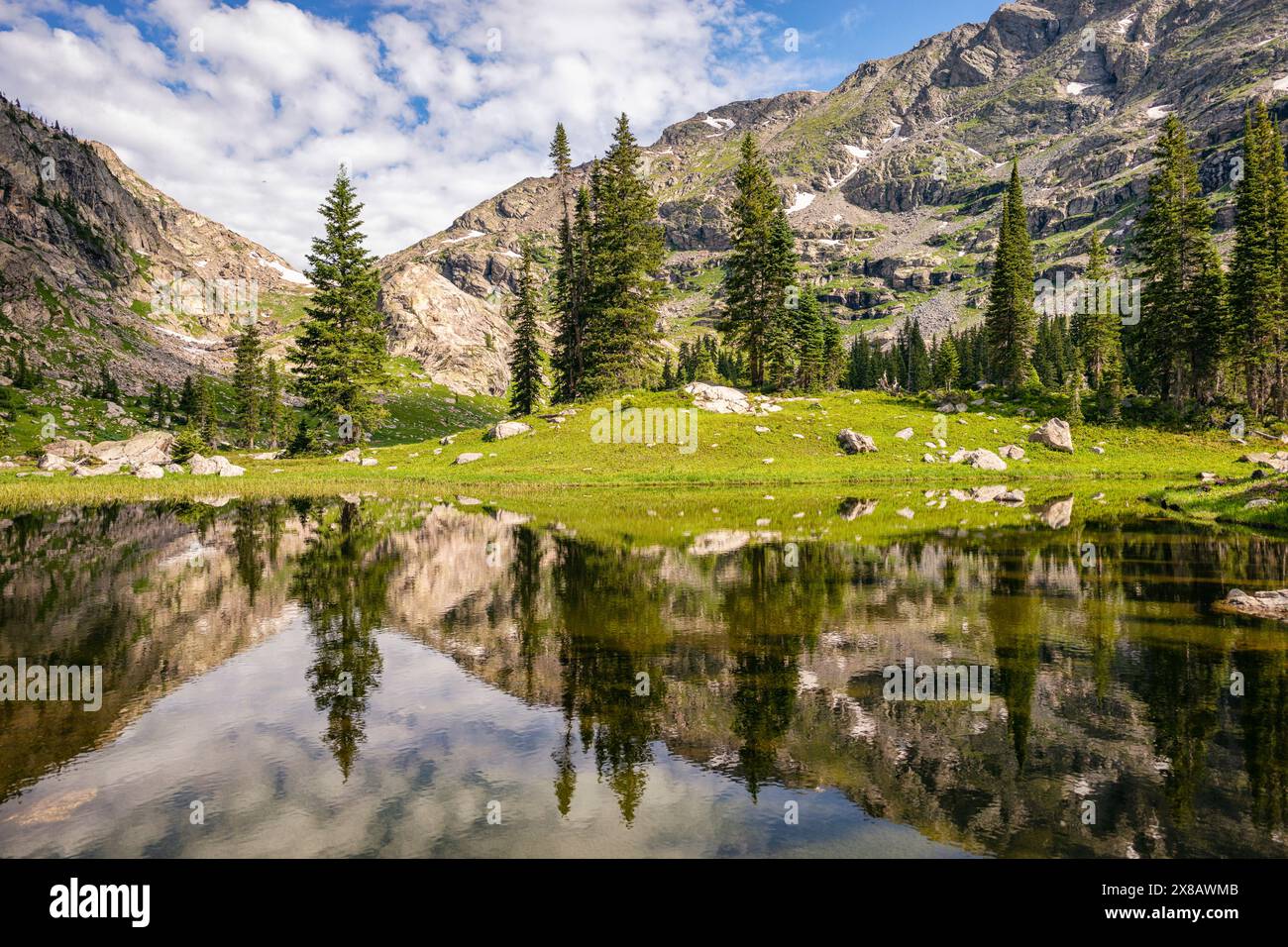 Serene alpine lake reflecting majestic hi-res stock photography and ...