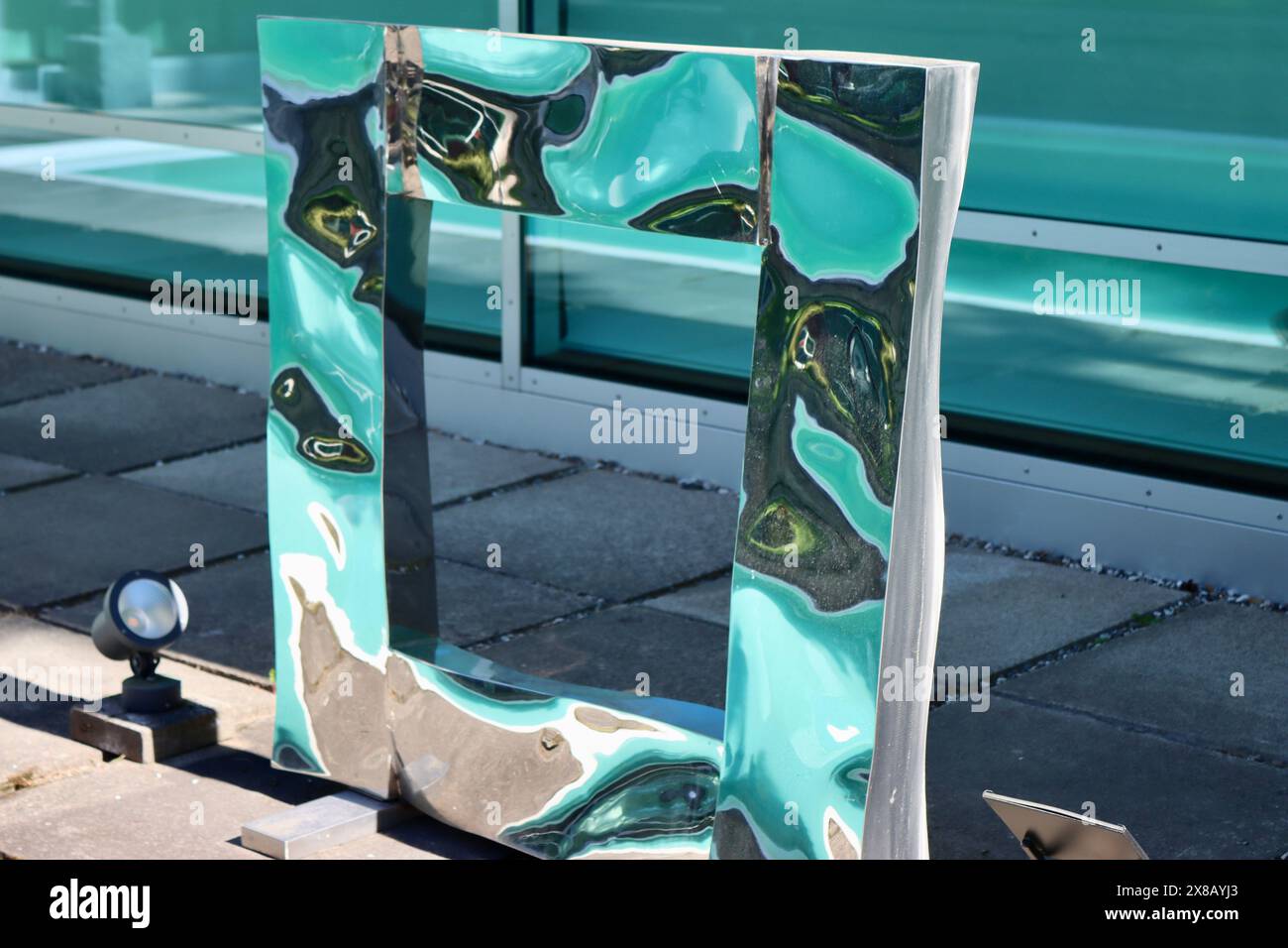 EERO HIIRONEN sculpture "Saari / Ö / Island" by the pool at the ...