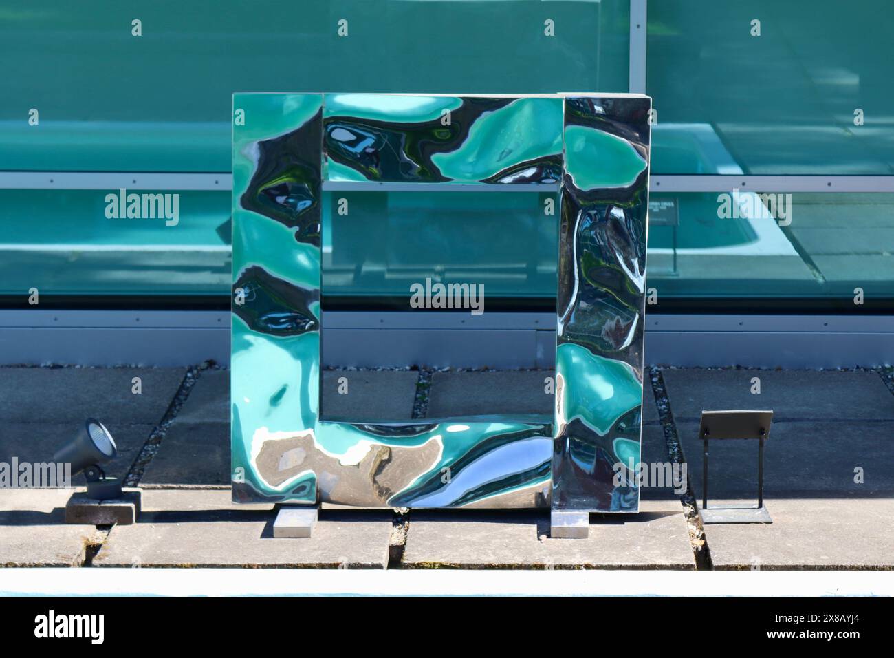 EERO HIIRONEN sculpture "Saari / Ö / Island" by the pool at the ...