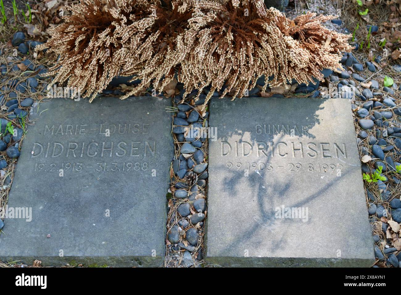 Marie Louise and Gunnar Didrichsen graves at Didrichsen museum park in ...