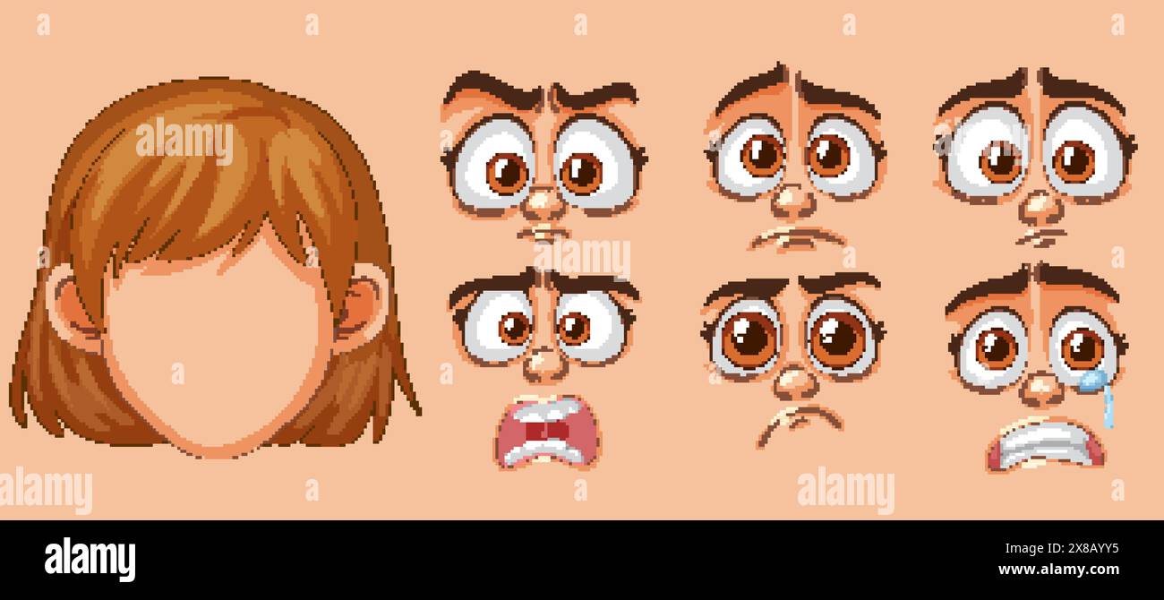 Illustration of different emotional expressions Stock Vector Image ...