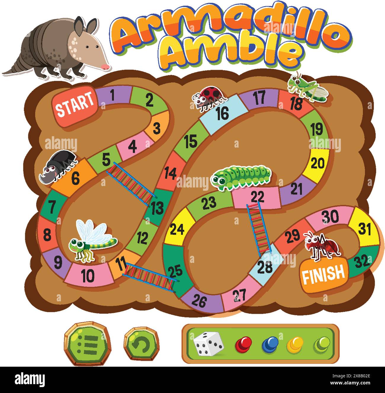Colorful board game with animal characters Stock Vector Image & Art - Alamy