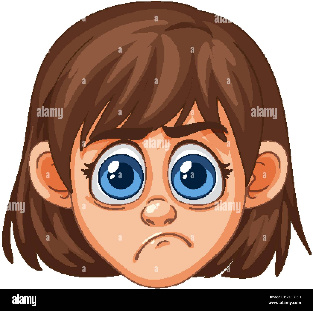 Illustration of a sad girl frowning Stock Vector Image & Art - Alamy