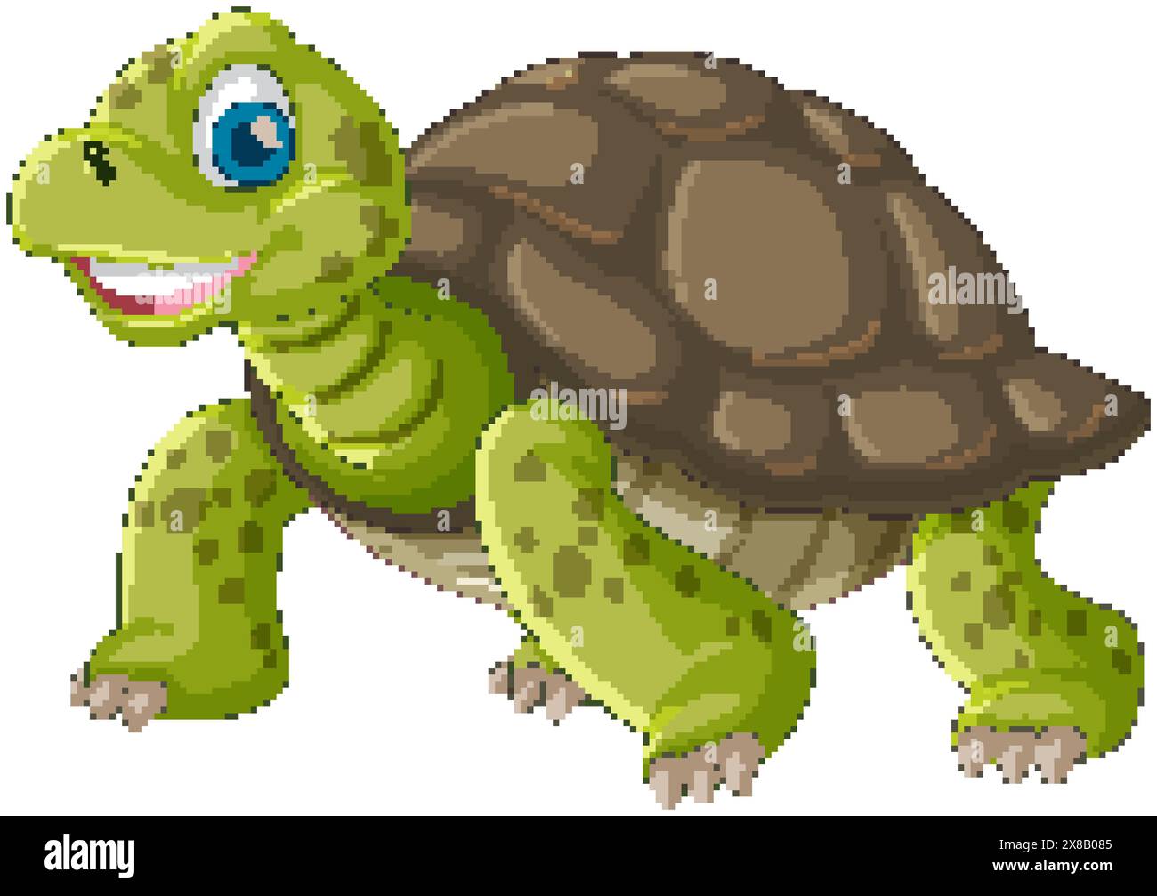 Smiling turtle with a green shell Stock Vector Image & Art - Alamy