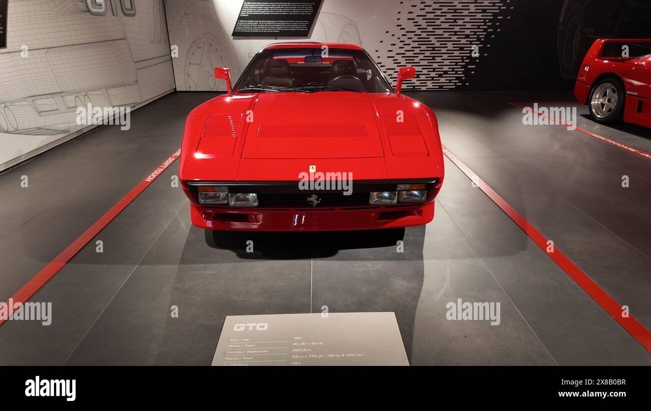 Interior of Ferrari museum in Maranello with prize-winning Ferrari ...