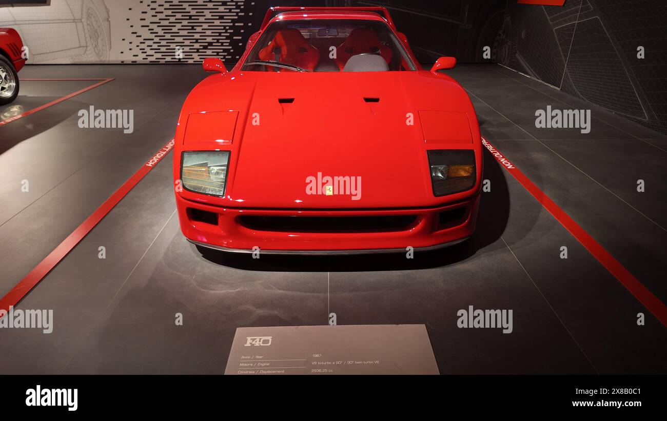 Interior of Ferrari museum in Maranello with prize-winning Ferrari ...
