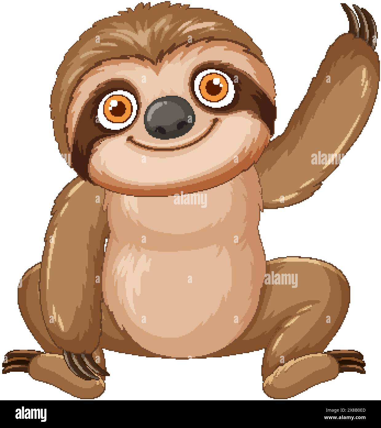 Cute sloth waving with a smile Stock Vector Image & Art - Alamy