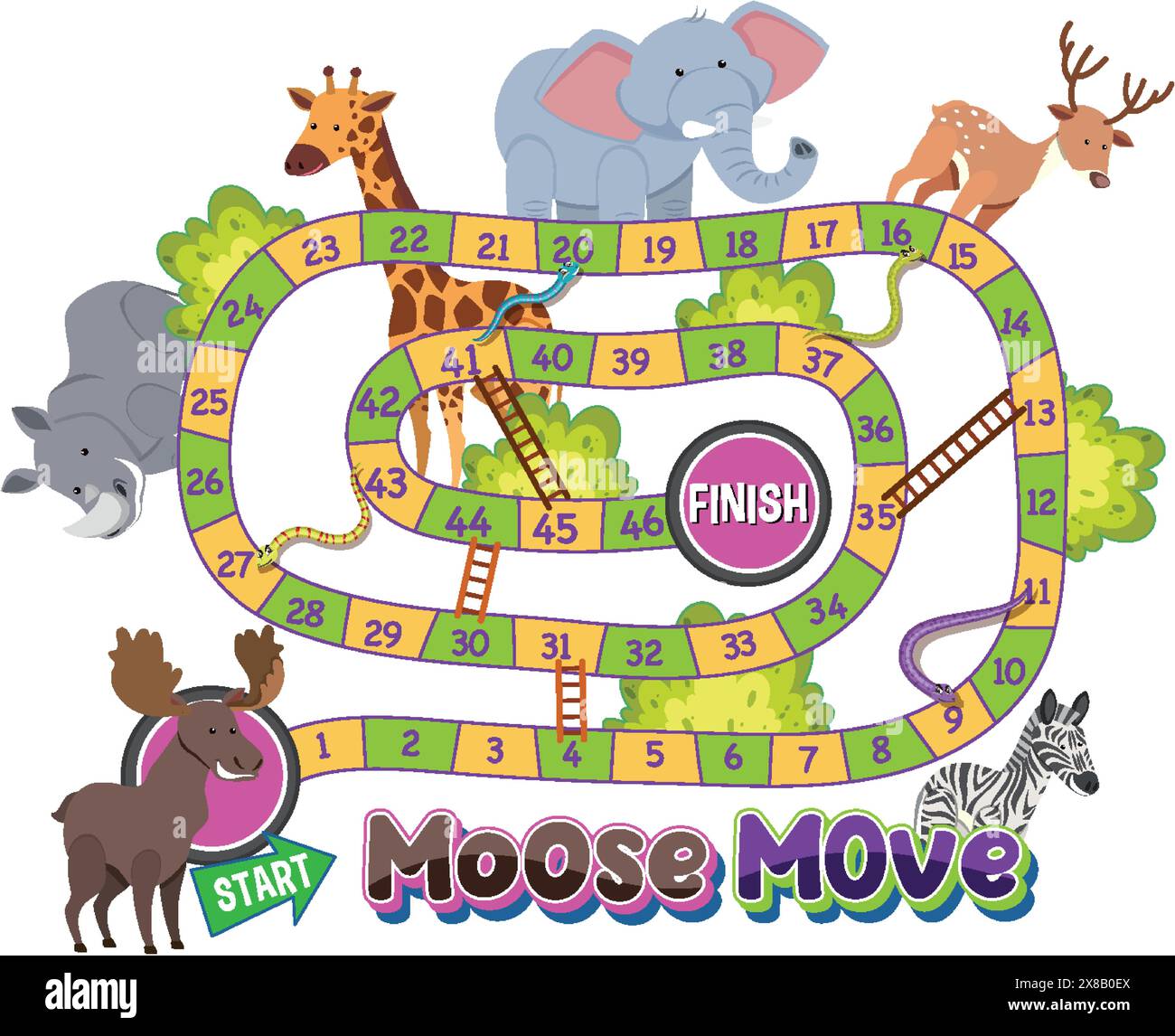 Animal-themed board game with colorful paths Stock Vector Image & Art ...