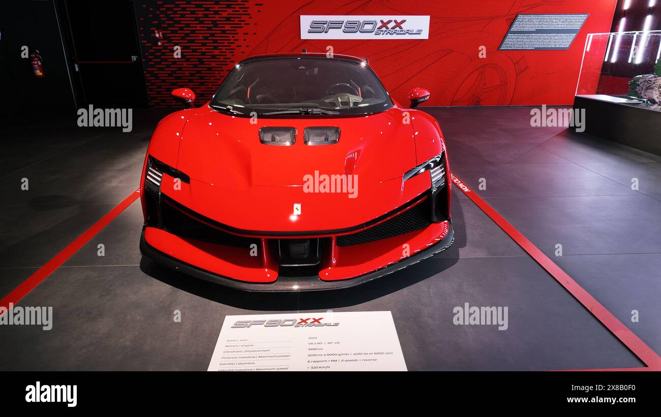 Interior of Ferrari museum in Maranello with prize-winning Ferrari ...