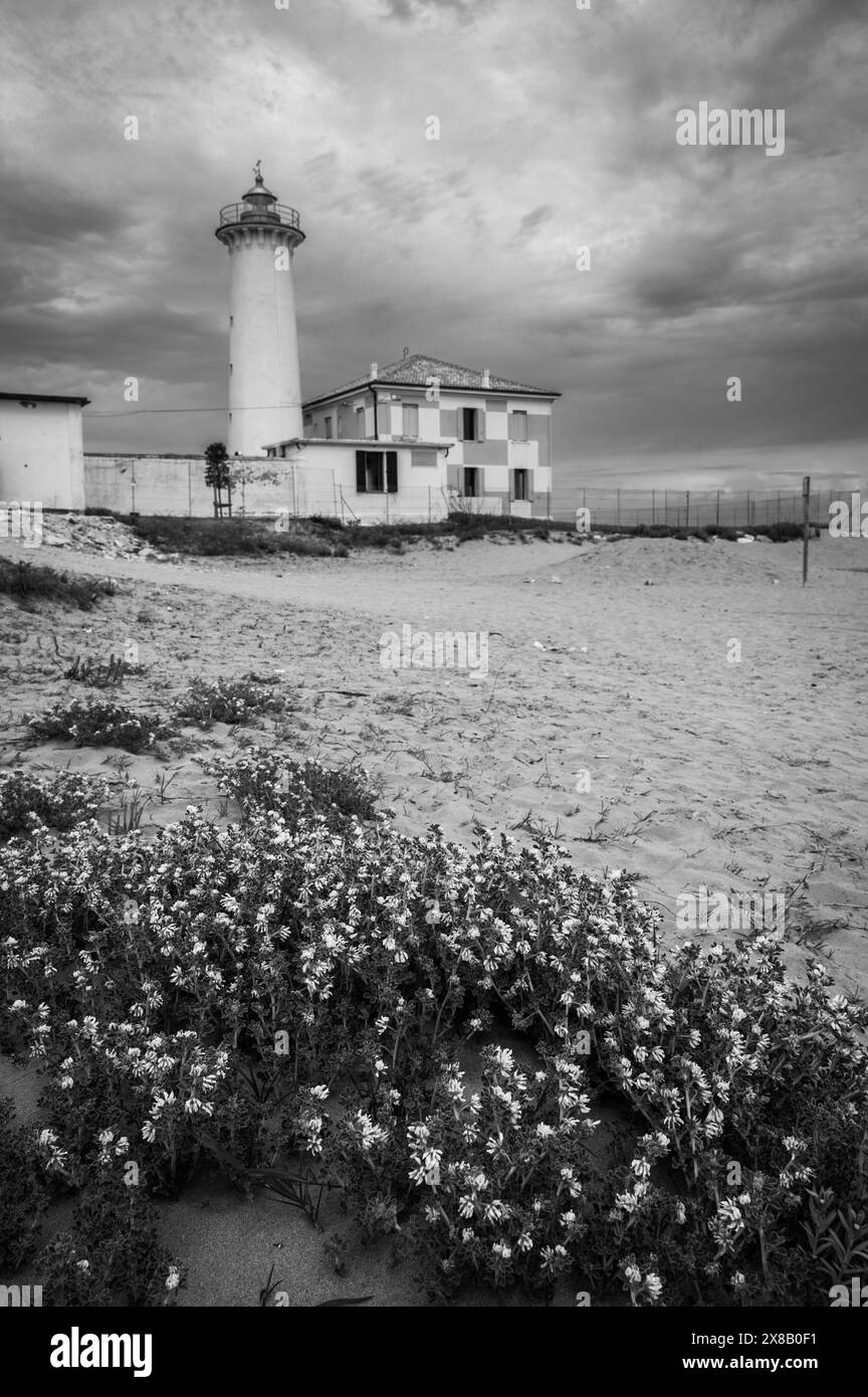 Between the plain and the sea. The lighthouse of Bibione, the dunes and ...