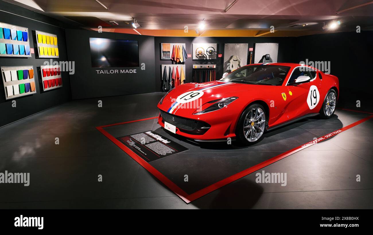 Interior of Ferrari museum in Maranello with prize-winning Ferrari ...