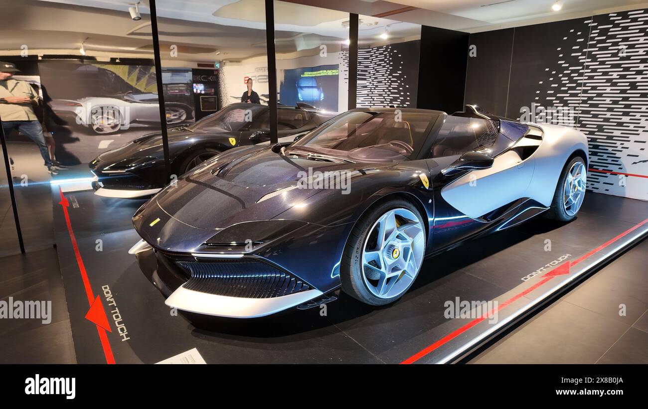 Interior of Ferrari museum in Maranello with prize-winning Ferrari ...