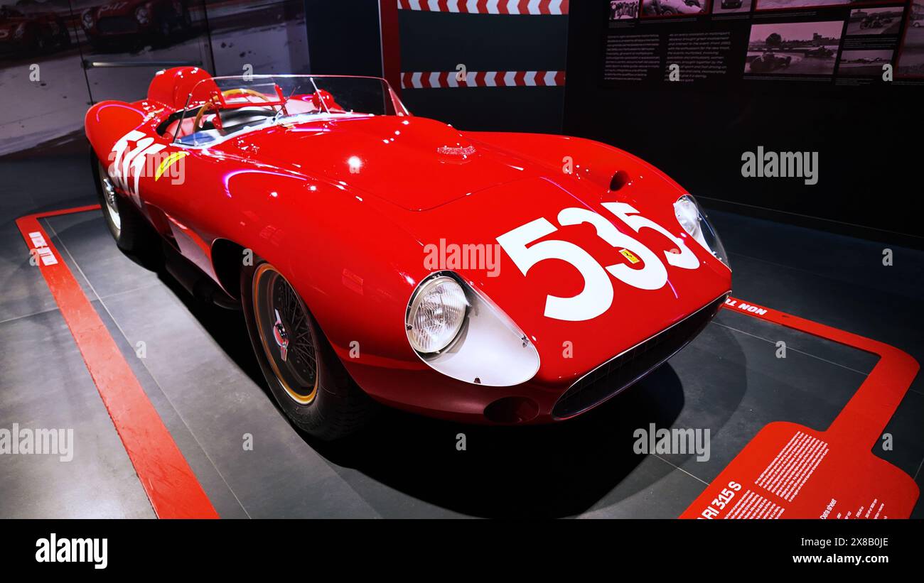 Interior of Ferrari museum in Maranello with prize-winning Ferrari ...