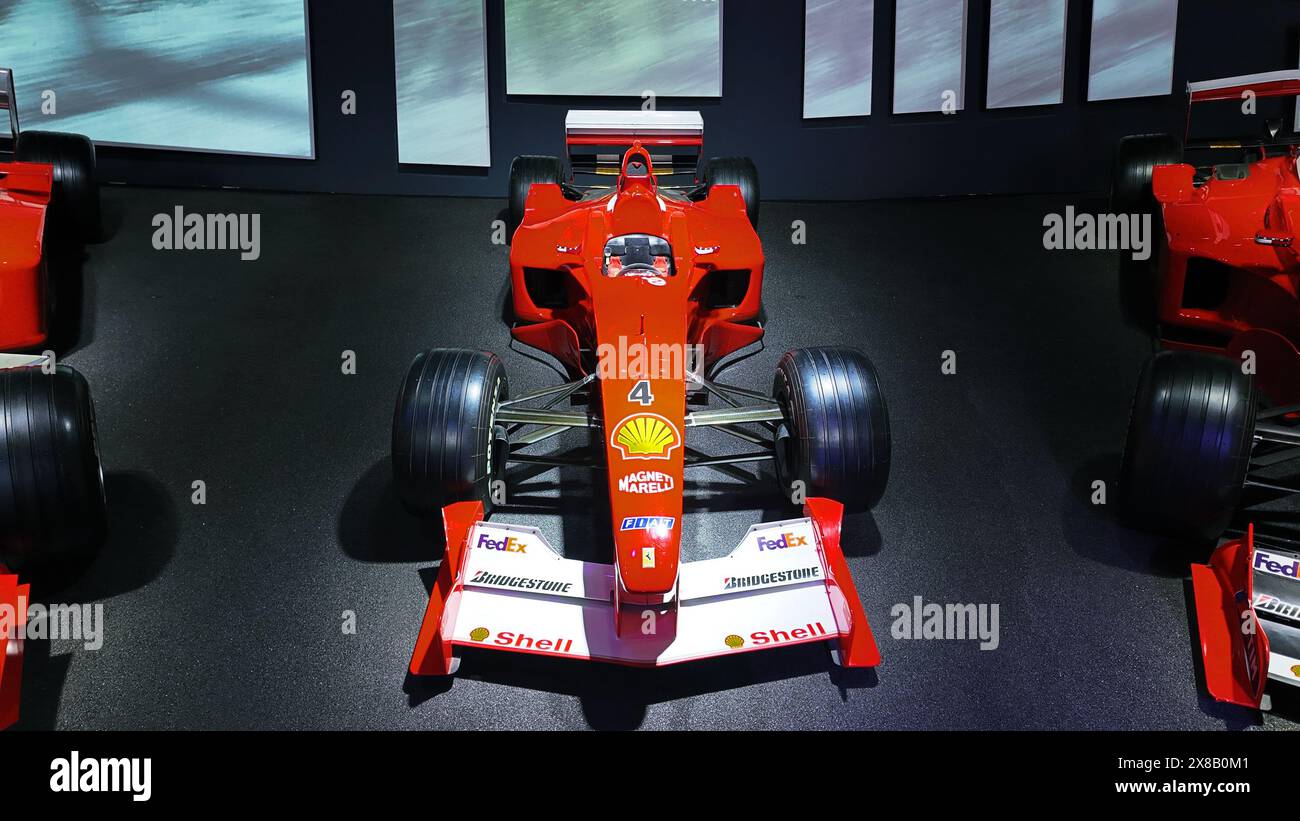 Interior of Ferrari museum in Maranello with prize-winning Ferrari ...