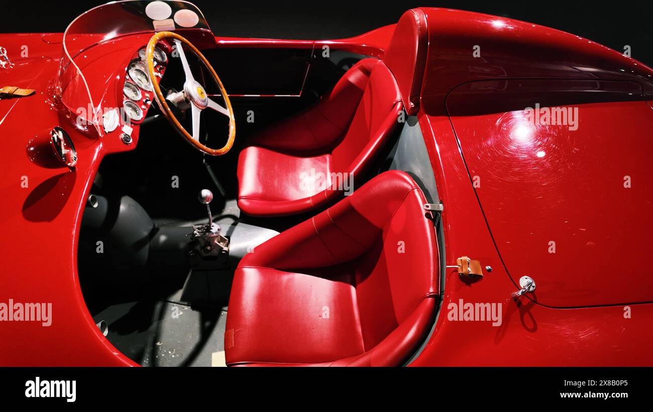 Interior of Ferrari museum in Maranello with prize-winning Ferrari ...