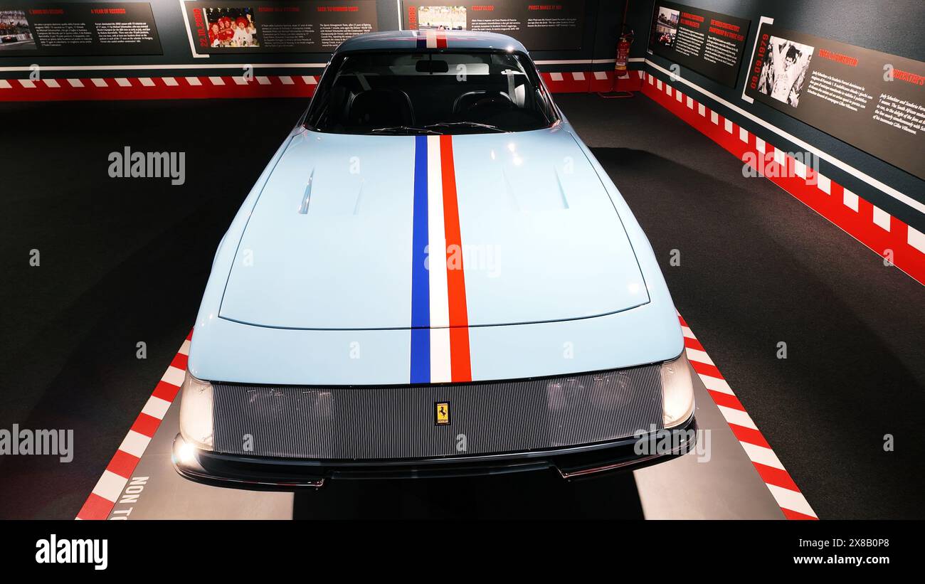 Interior of Ferrari museum in Maranello with prize-winning Ferrari ...