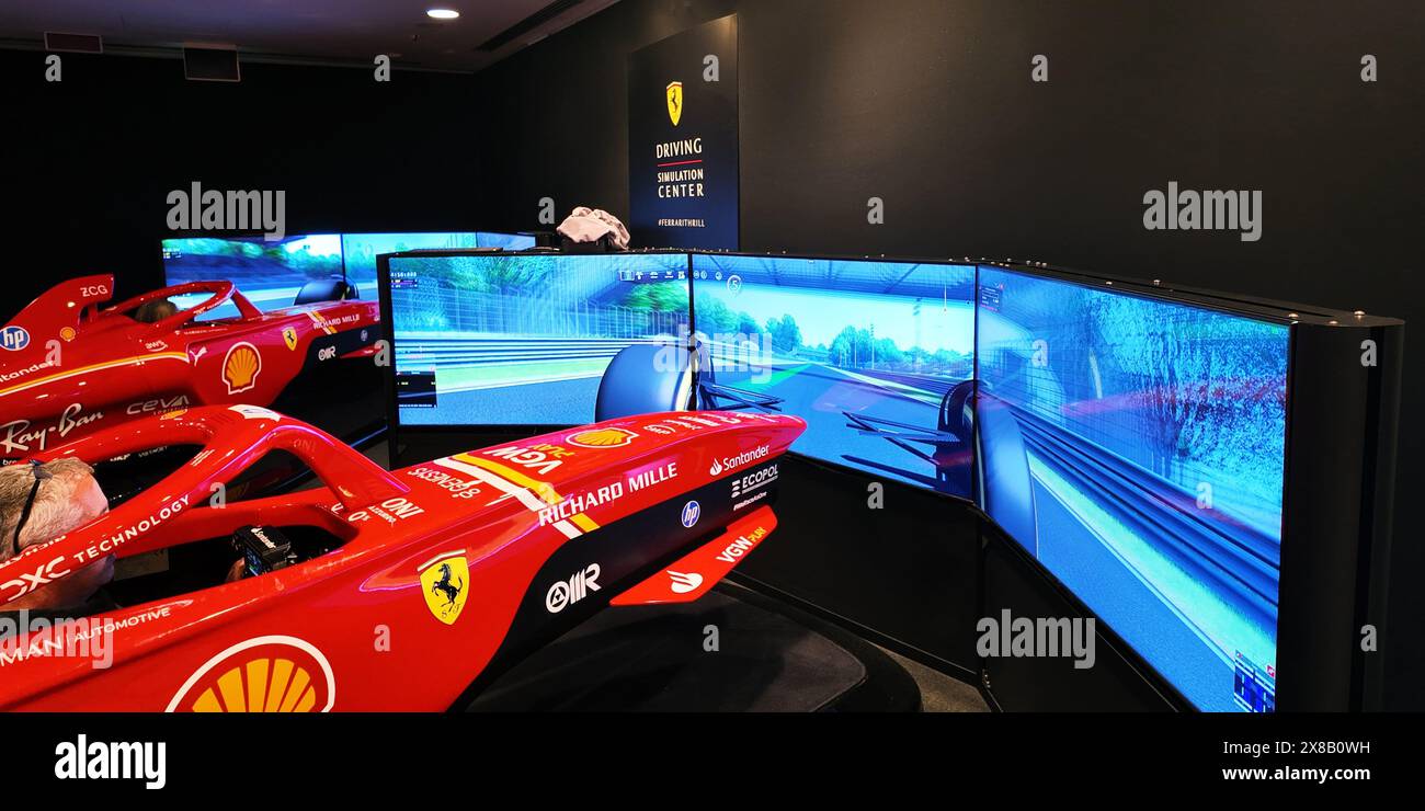 Interior of Ferrari museum in Maranello with prize-winning Ferrari ...