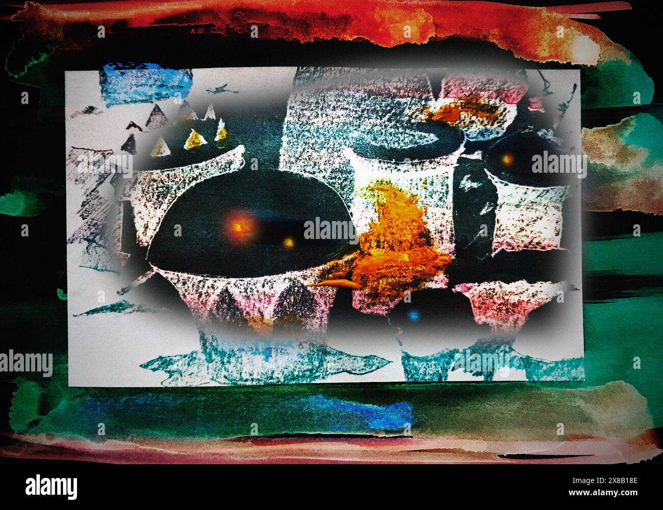 abstract landscape painted original art norfolk england Stock Photo - Alamy