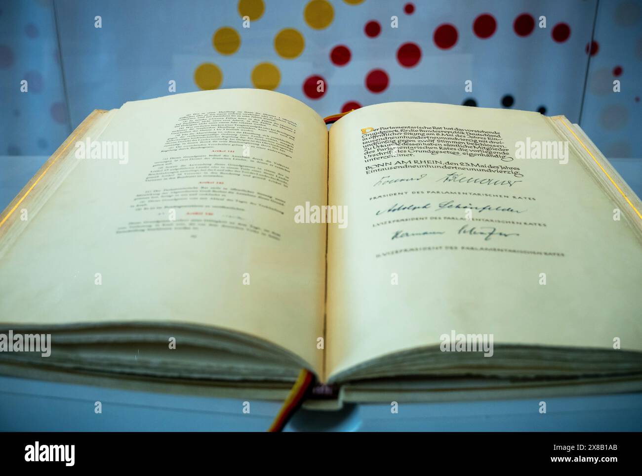 Berlin, Germany. 24th May, 2024. The original copy of the Basic Law ...