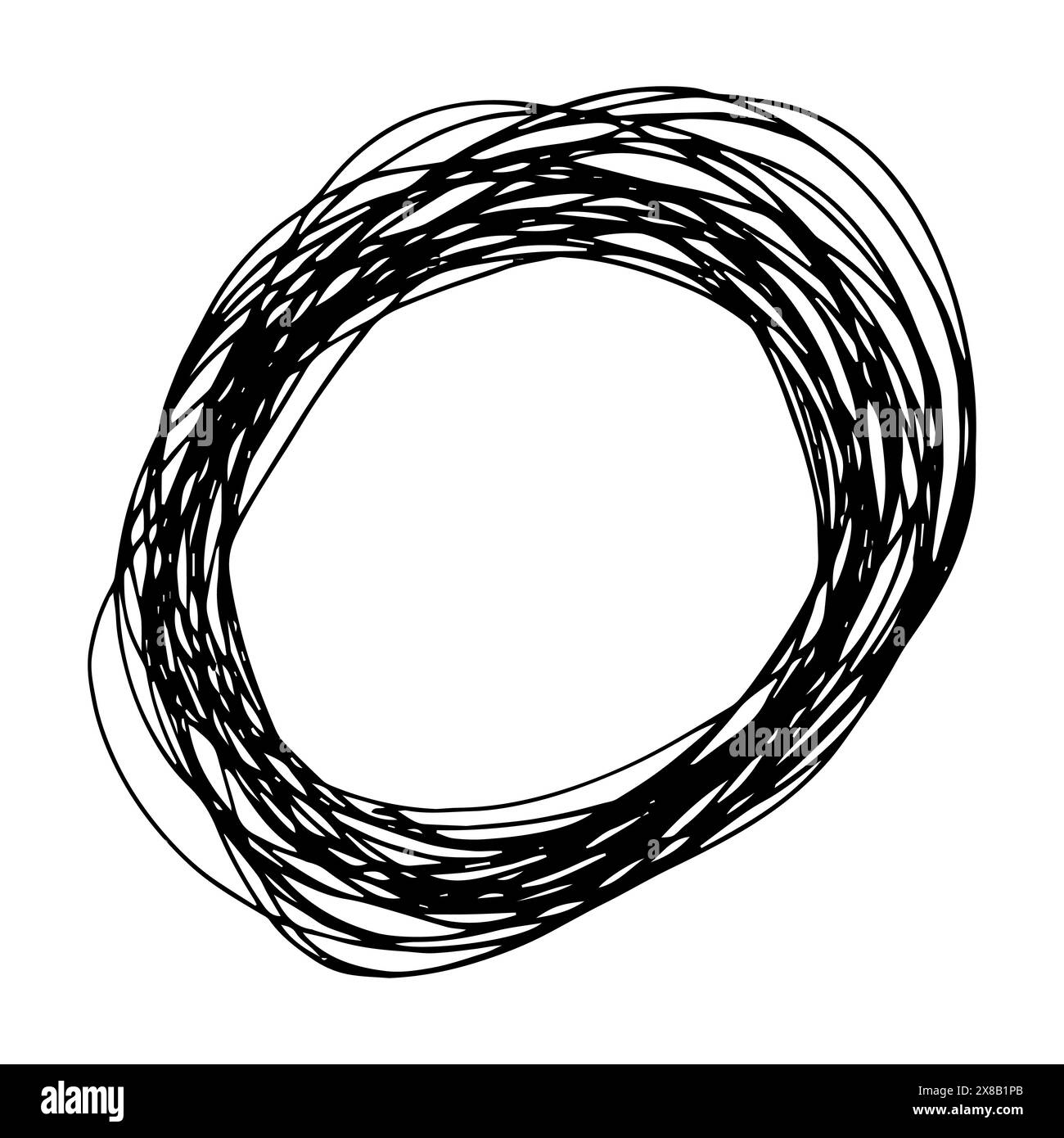 Sketch Hand drawn Ellipse Shape. Abstract Pencil Scribble Drawing ...