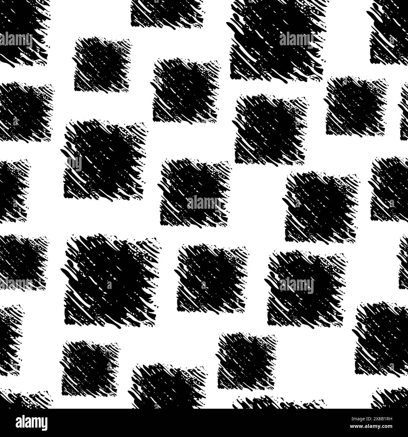 Seamless Pattern with hand drawn black scribble Smear. Abstract grunge texture. Vector ...