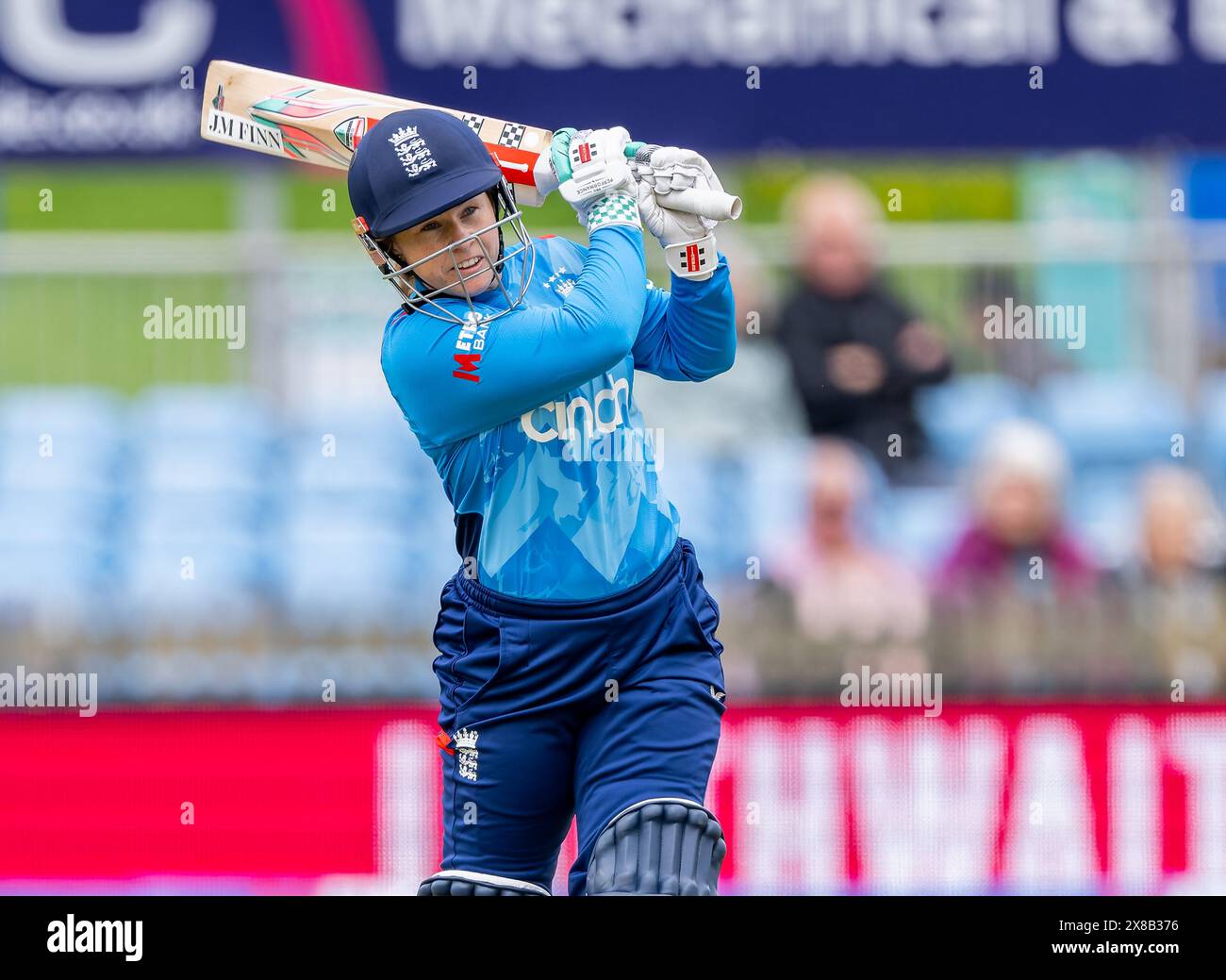 Tammy Beaumont batting for England in a One Day International match ...