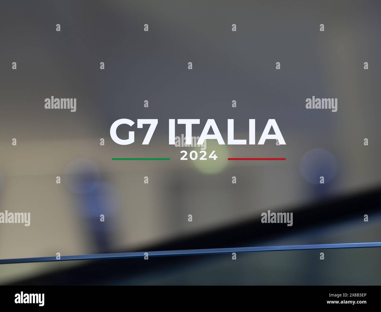 May 23th 2024, Fasano, Logo of G7 Italia on a hotel window Stock Photo ...